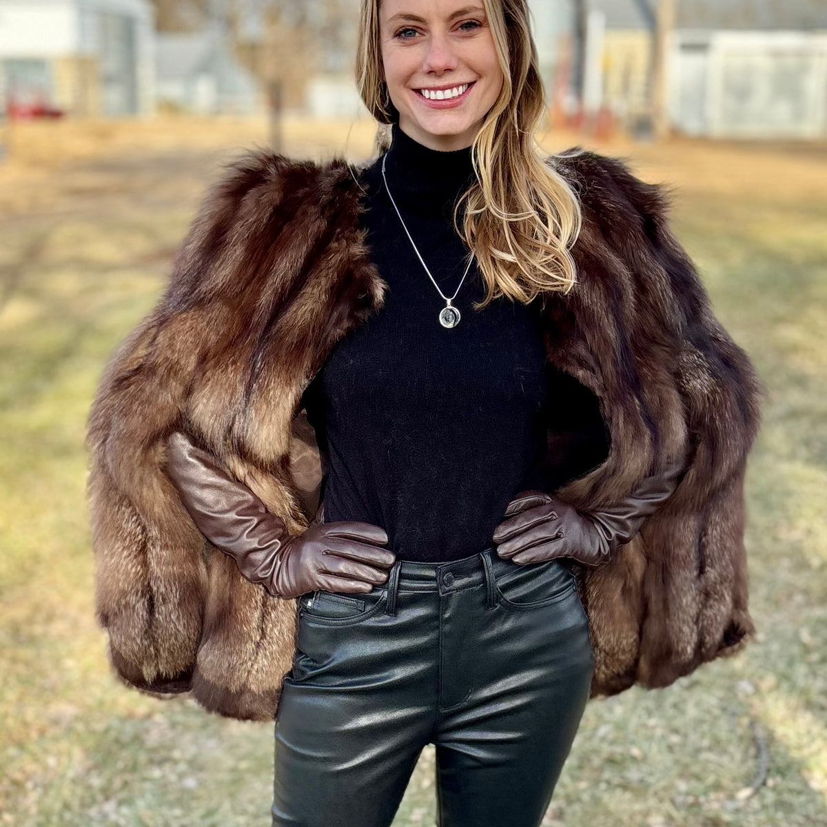 Genuine Silver Fox Cape – Dakota Darling