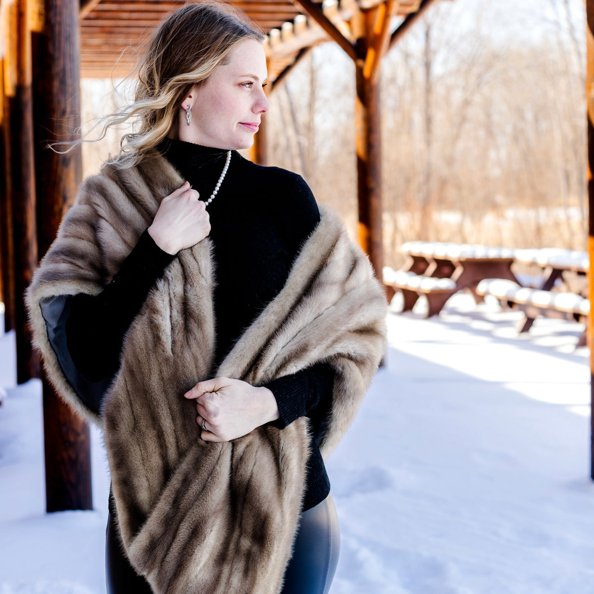 Genuine Long Mink Stole – Dakota Darling